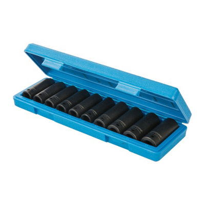 10 Piece 1/2" Drive DEEP Impact Socket Set 6 Point Grip 10mm 22mm ...