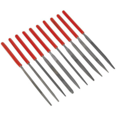 10 Piece 140mm Needle File Set - Vinyl Dipped Handles - Precision Micro ...