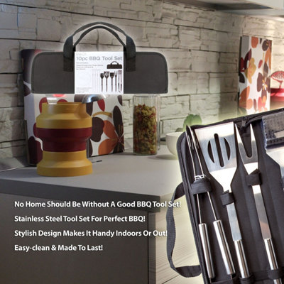 10 Piece BBQ Set With Carry Case - B&Co