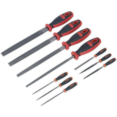 10 Piece Engineers & Needle File Set - Double Cut - Coarse - Soft Grip ...