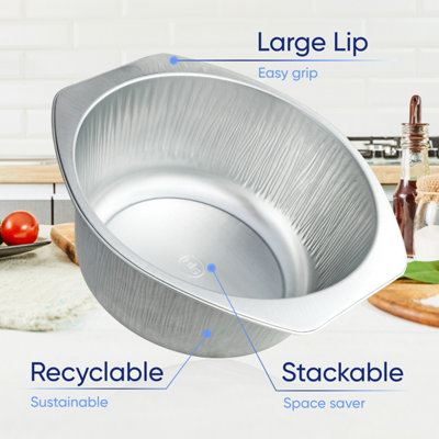 10 Pk Coppice Strong Aluminium Foil Pudding Basin for Baking, Mixing ...