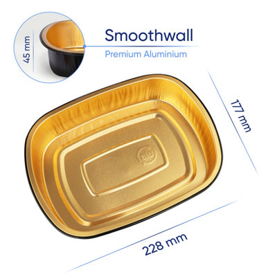 10 Pk Coppice Strong Gold & Black Aluminium Foil Trays for Baking, BBQ ...