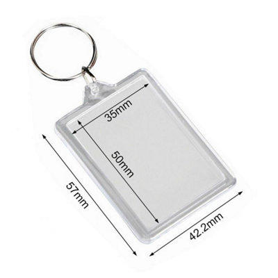 10 Rectangular Blank Plastic Photo Inserts - 50 x 35mm