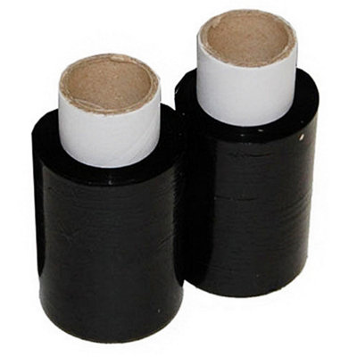 10 Rolls Of Black 100mm x 150m Mini Stretch Shrink Wrap Handy Sized ...