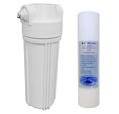 10" Standard White Water Filter Housing with 1/2" Female Ports & 5 ...