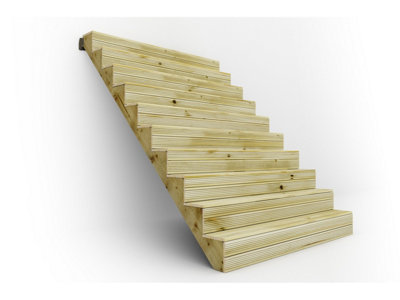10 STEP DECKING STAIRS KIT PRESSURE TREATED TIMBER (1190MM SPAN)