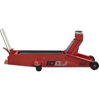 10 Tonne Heavy Duty Long Reach Trolley Jack - 600mm Max Height in Red ...
