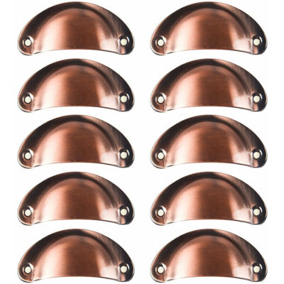 10 Vintage Shell Handle for Cabinet Kitchen Cabinet Drawer, Curved Iron ...