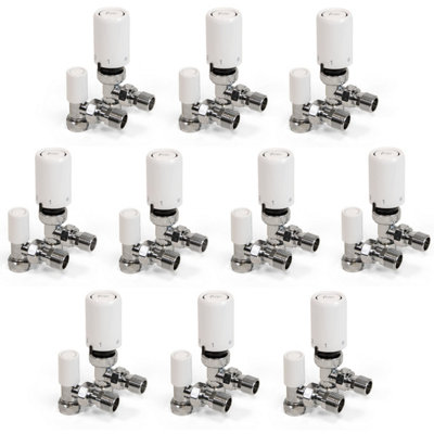 10 x 15mm i-Tec Angled Thermostatic Radiator Valve with Lockshield ...