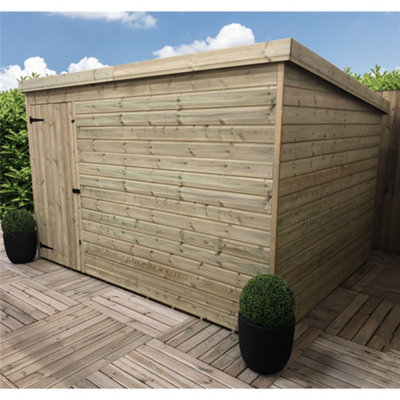 10 x 4 WINDOWLESS Garden Shed Pressure Treated T&G PENT Wooden Garden ...