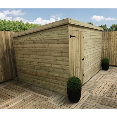 10 x 4 WINDOWLESS Garden Shed Pressure Treated T&G PENT Wooden Garden ...