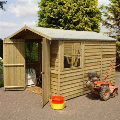 10 x 7 (2.97m x 2.04m) - PRESSURE TREATED Overlap - Apex Wooden Garden ...