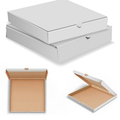 10 x 9" Pizza Boxes Plain White Postal Box Takeaway Style Boxes