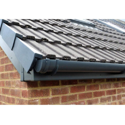 10 x Anthracite Grey Half Round Fascia Gutter Brackets, Freeflow 112mm ...