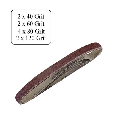 10 x Assorted Grit 13 x 457mm Sanding Belts for Wood & Metal Power File ...