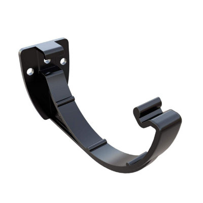10 x Black Half Round Fascia Gutter Brackets, Freeflow 112mm Rain Water ...