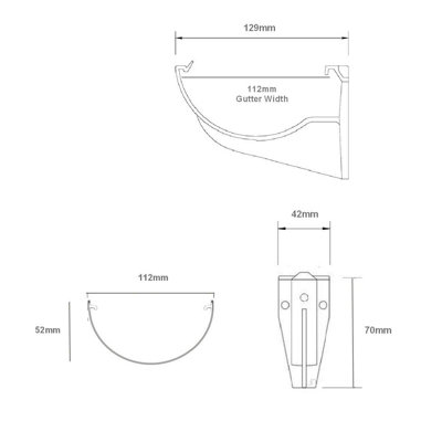 10 x Black Half Round Fascia Gutter Brackets, Freeflow 112mm Rain Water ...
