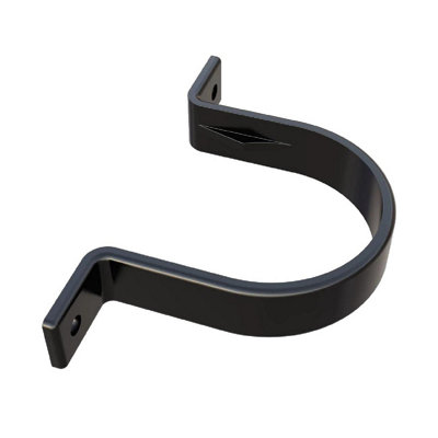 10 x Black Round 68mm Flush Downpipe Brackets, Freeflow Low Profile