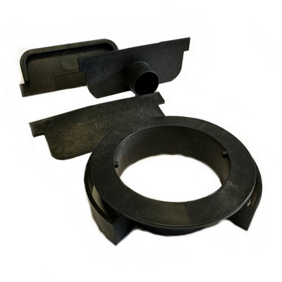 10 x Black Ultra Low Profile Shallow Flow Drain Plastic Grating 50mm ...