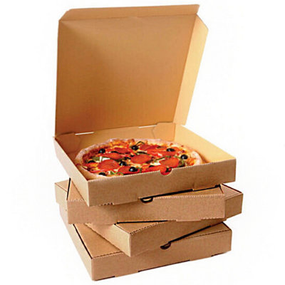 10 x Brown 16" (16.5 x 16.5 x 2") Cardboard Postal, Takeaways, Restaurants, Desserts & Pizza ...