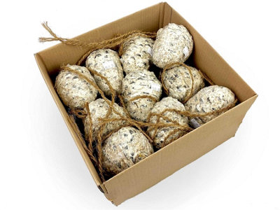 10 X CHUBBY SEED & SUET PINE CONES HANGING WILD BIRD FOOD