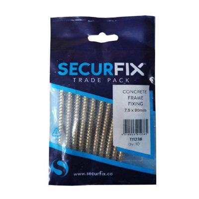 10 x Concrete Frame Screws 75 x 80mm Window Fixings for Masonry Stone ...
