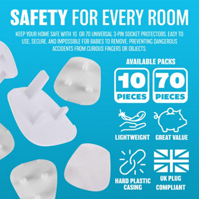 10 x Electrical Plug Socket Protector Baby Shock Safety Main Covers ...