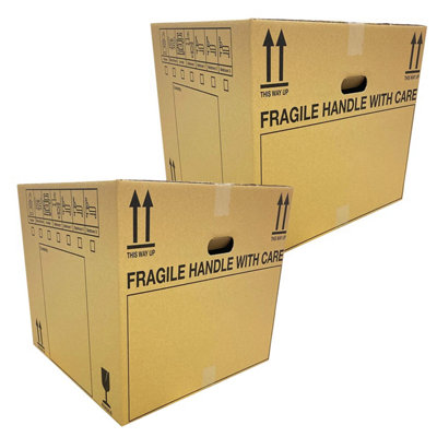 10 x Extra Large (21x21x16") Fragile Handle With Care Removal Cardboard ...