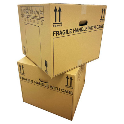 10 x Extra Large (21x21x16") Fragile Handle With Care Removal Cardboard ...