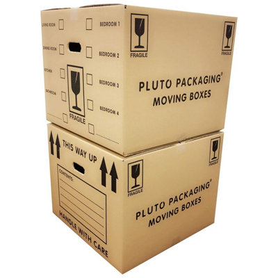 10 x Extra Large Printed 21x21x16" House Moving Storage Boxes With ...