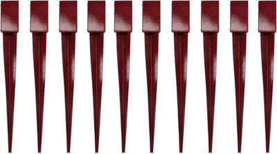 10 X FENCE POST HOLDER SUPPORT WITH DRIVE DOWN SPIKE FOR POSTS 75MM X 75MM
