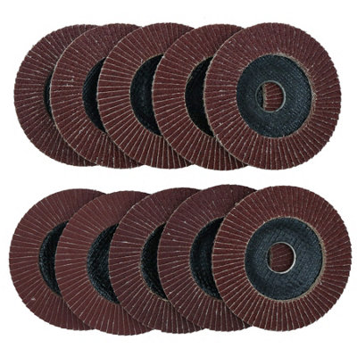 10 x Flap Discs 40 Grit Angle Grinder 4.5 115mm Flat Sanding Grinding AU025