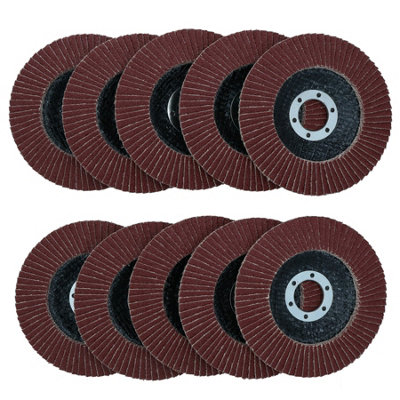 10 x Flap Discs 80 Grit Angle Grinder 4.5" (115mm) Flat Sanding ...