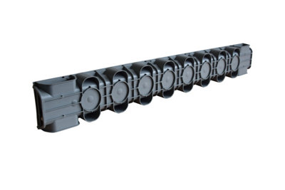 10 x Grey Low Flow Shallow Flow Drain Plastic Grating 50mm Deep x 1m ...
