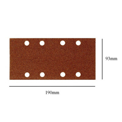 10 x Hook and Loop 40 Grit Punched 1/3 Sanding Sheets 93 x 190mm ...