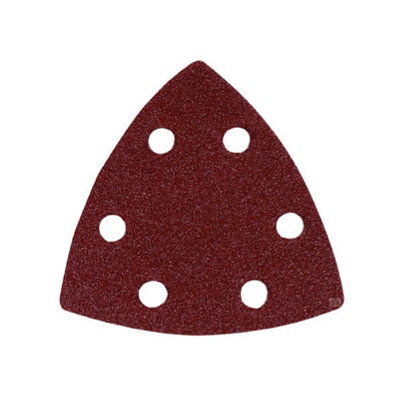 10 x Hook and Loop 93mm Detail Sanding Sheets 60 Grit Triangle ...