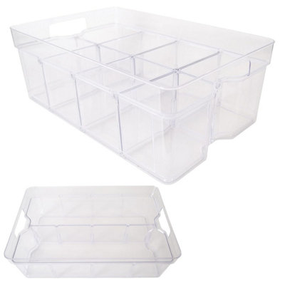 10 x Large (55cm x 35cm x 12.5cm) Adjustable Plastic Modular Storage ...
