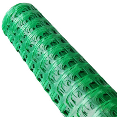 10 x Meters Green Plastic Barrier Safety Mesh Fence 110gsm | DIY at B&Q