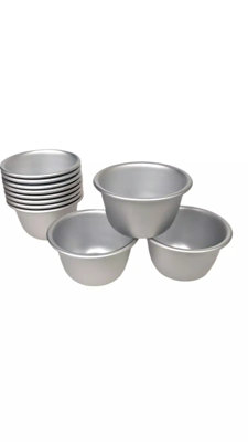 10 x Mini Pudding Cake, Muffin Moulds, Bake Set Basin NonStick ...