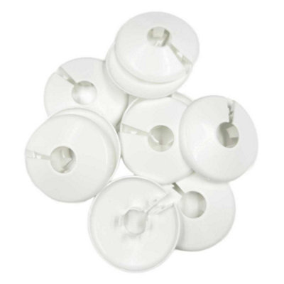 10 x PVC White Radiator Pipe Cover Collar 20mm