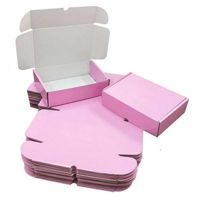 10 x Shiny Pink (10" x 7" x 3") Coloured Cardboard Postal Shipping ...