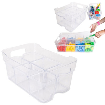 10 x Small (25.5cm x 18.5cm x 9cm) Adjustable Plastic Modular Storage ...