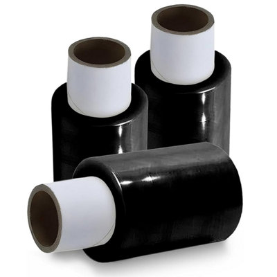 10 x Small Handy Size Black Mini Waterproof 100mm x 150m Shrink Wrap Roll