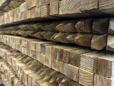 10 x Square & Pointed Wooden HC4 Pressure Treated Tree Stakes/Posts - 1 ...