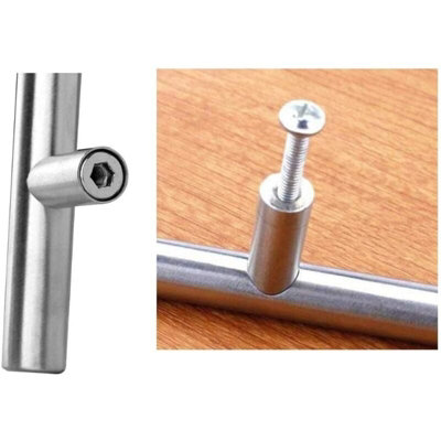 10 X Stainless Steel Kitchen Cabinet Handle 96mm Hole Spacing, Brushed ...