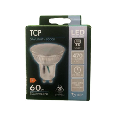 10 X TCP LED GU10 5.5W DAYLIGHT WHITE LIGHT BULB SPOTLIGHT DOWNLIGHTS ...