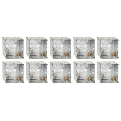 10 x Tower DB167 Flush Steel Mounting Boxes 1 Gang 47mm