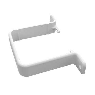 10 x White Square 65mm Flush Downpipe Brackets, Freeflow Low Profile