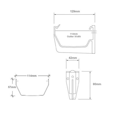 10 x White Square Fascia Gutter Brackets, Freeflow 114mm Rain Water Systems