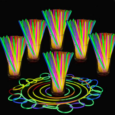 100 8"Glow Sticks Bracelets Light Neon Colors & 100 Bracelets ...